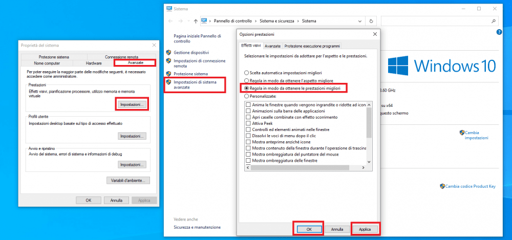 Come disabilitare effetti grafici windows 10 - Velocizza il PC con un ...